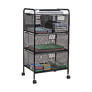 Mind Reader 4DRMESH-BLK Rolling Cart, Black