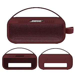 JCHPINE Silicone Cover Case for Bose SoundLink Flex Bluetooth Portable Speaker(1st Gen), Protective Skin Sleeve for Bose SoundLink Flex Speaker Accessories (Only Silicone Case) (Carmine Red)