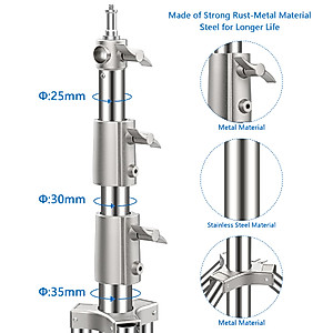 9.2ft/110'' Stainless Steel Light Stand, Sdfghj Heavy Duty Light Stand Photography Tripod with 1/4'' to 3/8'' Screw Adapter for Strobe Flash, LED Ring Light, Monolight, Softbox, Reflector, Speedlight