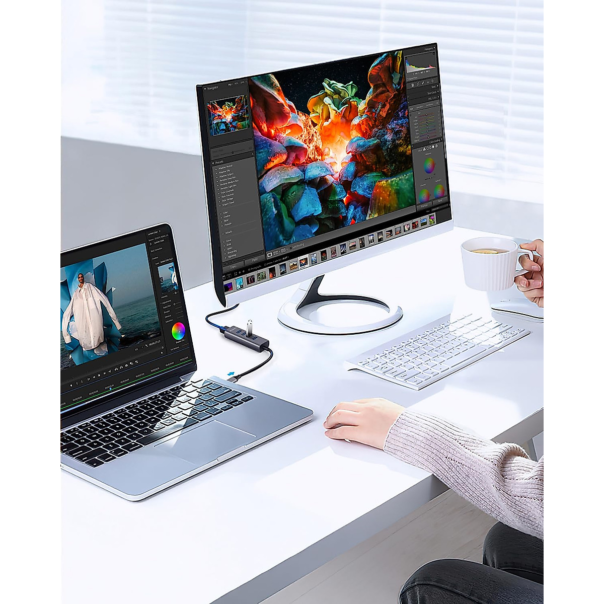 TWOPAN 5 in 1 USB C Hub with 4K HDMI, 4 USB 3.0 Ports, Multiport Adapter for Laptop, MacBook Pro/Air, iMac, iPad, Pixelbook, Thinkpad, XPS and USB-C Devices