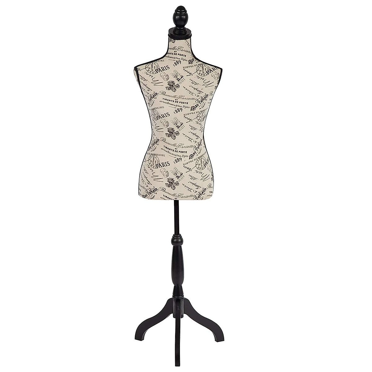 Dressform Mannequin Torso Dress Form 60-67 Inch Height Adjustable Female Model Display Mannequin Body High Density Foam with Wooden Tri-Pod Stand for Sewing Dressmakers Dress Jewelry Display