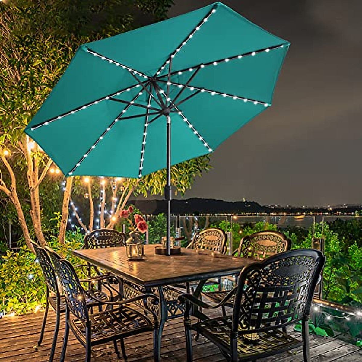 1 Set of Solar 9ft Sunumbrella Umbrella & Umbrella Cover