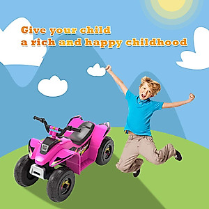 HOVER HEART 6V Electric Mini ATV Quad, 4 Color Beach Car Ride on Equiped with Backward and Forward Control Suitable to 3 Years Old Kids