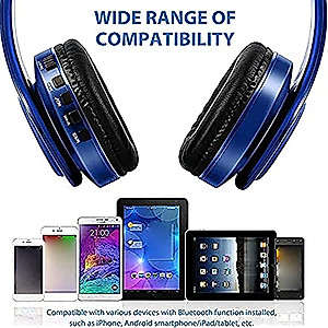 Nakano Miku Bluetooth Headphones, Hi-Fi Stereo Wireless Over Ear Headphones with Built-in Mic, The Quintessential Quintuplets Manga Cartoon Cosplay Prop for Family Leisure, Party, Travel - Blue
