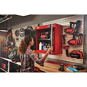 Craftsman 28-Inch Garage Storage Wall Cabinet and MaxWorks 30-Bin Parts Storage Rack Bundle