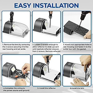 CINOTON 26W LED Wall Pack Light with Dusk to Dawn Sensor, 3000LM[100-277Vac/160W HID/HPS Equiv.] IP65 Waterproof Outdoor Security Flood Lighting for Garage Warehouse Garden 5000K-Daylight 4 Pack