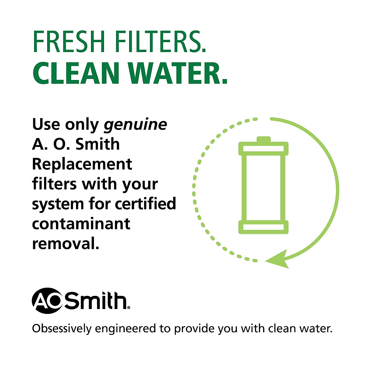 AO Smith 2.5"x10" 5 Micron Sediment Water Filter Replacement Cartridge - 2 Pack - For Whole House Filtration Systems - AO-WH-PREV-R2