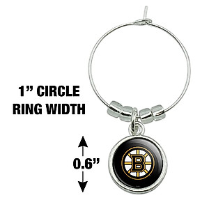 GRAPHICS & MORE Boston Bruins Logo Wine Glass Charm Drink Marker