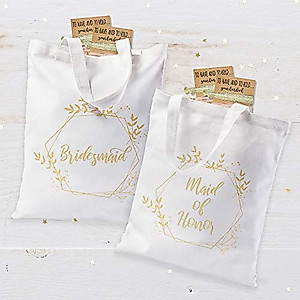 Pop Fizz Designs Bridesmaid Bags | 5 Bridesmaid Tote bags | 1 Maid of Honor Tote Bag (6 pack)