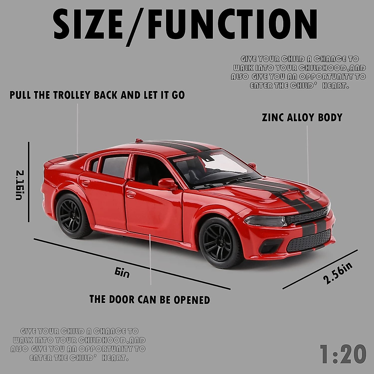 COOLPUR 1/36 Scale Dodg Hel1 Car Model Off-Road Diecast Toy Vehicle Zinc Alloy Metal Pull Back Powered Vehicles Mode for Kids,Adult,Boyfriend Gift(Red)