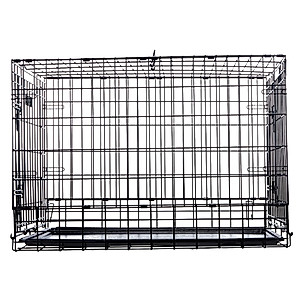 MidWest Homes for Pets Side-by-Side Double Door SUV Crate with Plastic Pan, 42-Inch by 21-Inch by 30-Inch