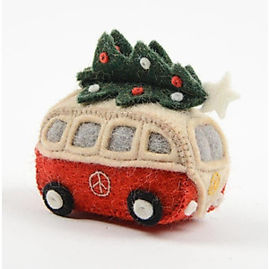 Hippie bus Christmas tree - Hand felt camper van decorations - Christmas decorations