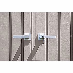 Arrow Shed Elite 14' x 16' Outdoor Lockable Gable Roof Steel Storage Shed Building, Cool Grey