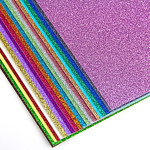 Nonshed Glitter Cardstock Paper, 48 Sheets 24 Colors, Premium Glitter Paper for Crafts, DIY Projects, Card Making, 200GSM