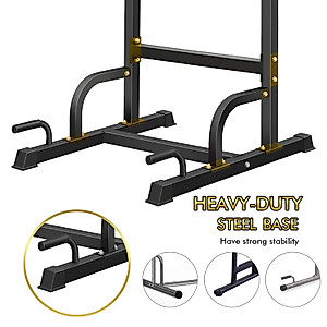 BangTong&Li Power Tower, Pull Up Bar Dip Station/Stand for Home Gym Strength Training Workout Equipment(Newer Version)