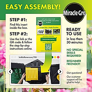 Miracle-Gro Small Composter - Compact Single Chamber Outdoor Garden Compost Bin Heavy Duty – UV Protected Turning Barrel Tumbling Composter (18.5 gallons)