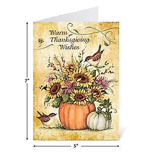 Current Harvest Thanksgiving Greeting Cards Set - Themed Holiday Card Variety Value Pack, Set of 6 Large 5 x 7-Inch Cards, Assortment of 3 Unique Designs, Envelopes Included