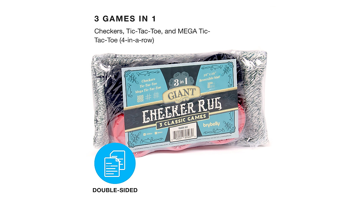 Brybelly Large Checkers Set - Giant Checkers Game for Indoor/Outdoor ...