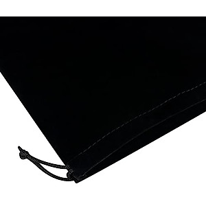 Velvet Drawstring Gift Bags - Bulk Wholesale (8 x 11 inch - 25 pack, Black)