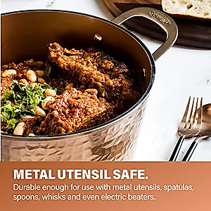 Gotham Steel Pots and Pans Set – Premium Ceramic Cookware with Triple Coated Ultra Nonstick Surface for Even Heating, Oven, Stovetop & Dishwasher Safe, 10 Piece, Hammered Copper