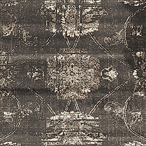 SAFAVIEH Vintage Collection 5'3" x 7'6" Soft Anthracite VTG117 Oriental Distressed Premium Viscose Area Rug