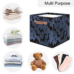 13x13x13 Storage Cube Bins Horror Night Fabric Storage Cubes 13 inch Collapsible Storage Bins Cubby Storage Baskets for Organizing Shelf Cabinet Bookcase Boxes