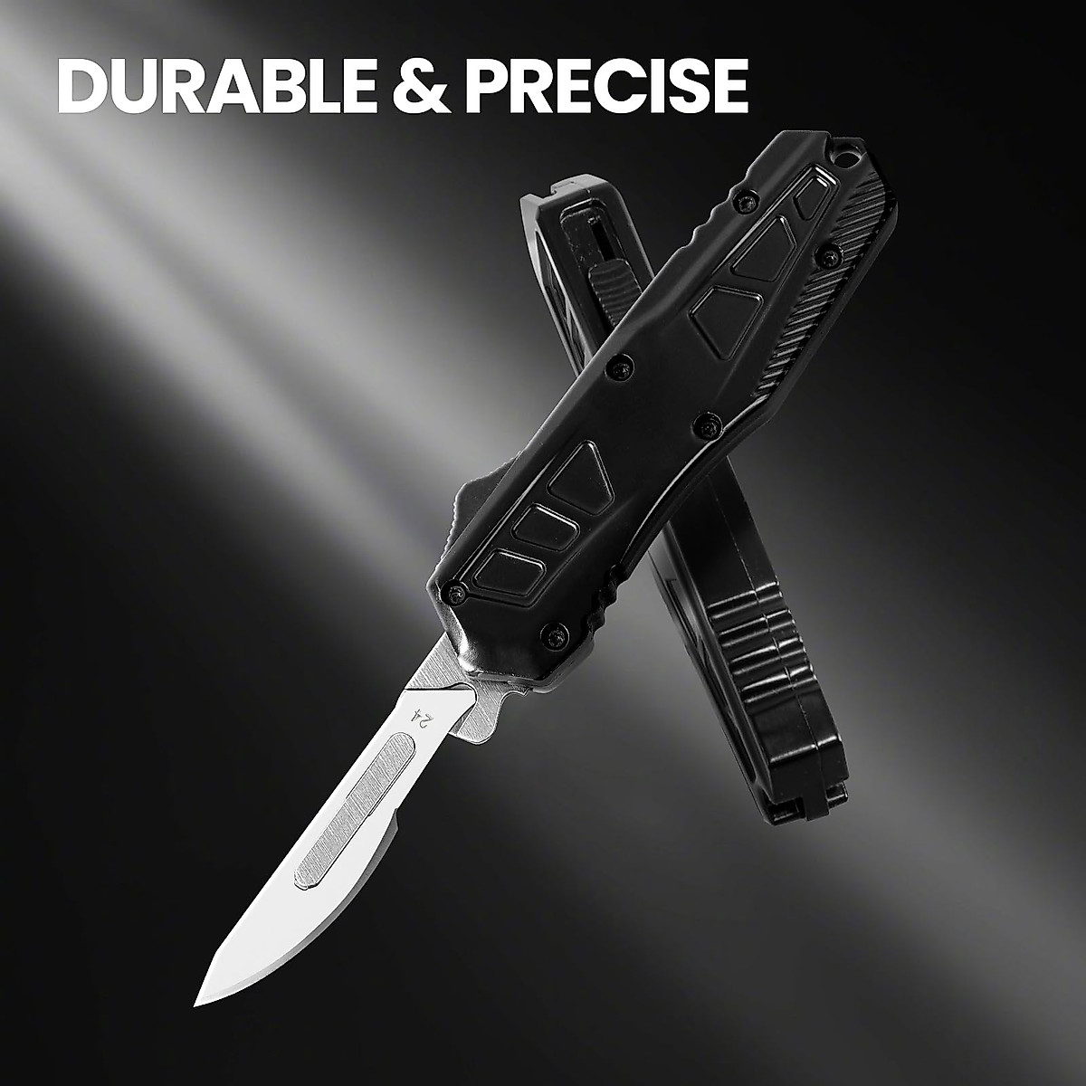 LYPOBALA Utility Knife, Retractable Box Cutter, Aluminum Alloy Shell Pocket knives, Small Scalpel Knife, EDC Knife, 10 Extra Carbon Steel Replacement Blades #24, Great Gift for Men Women