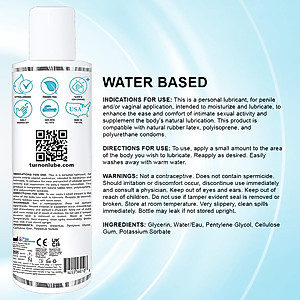 Turn On Water-Based Premium Personal Lubricant | Long Lasting, Ph Balanced, Hypoallergenic, Condom Safe Lube for Men, Women, and Couples, 12 fl oz