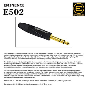 WORLDS BEST CABLES 2 Units - 10 Foot - Canare L-4E6S, Star Quad Balanced XLR to TRS Patch Cable with Eminence Gold E312 Female XLR & E502 TRS Stereo Plugs - Custom Made