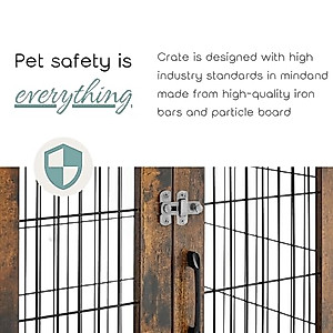 DOSSMBOLA 30'' Medium Dog Crate Furniture for Medium Small Dogs, Wooden Dog Kennel Dog Crate with Storage Drawer, End Table Dog Cage - Brown