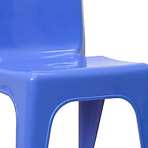 Flash Furniture 2 Pack Blue Plastic Stackable School Chair with Carrying Handle and 11" Seat Height