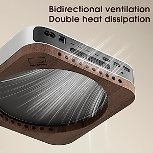 HEWYIOS Black Walnut Desktop Stand is Suitable for Mac Mini and Mac Studio, and The Heat Dissipation and dust Proof Base is Suitable for M1 M2 Host Accessories (Second Generation Upgrade Anti Slip)