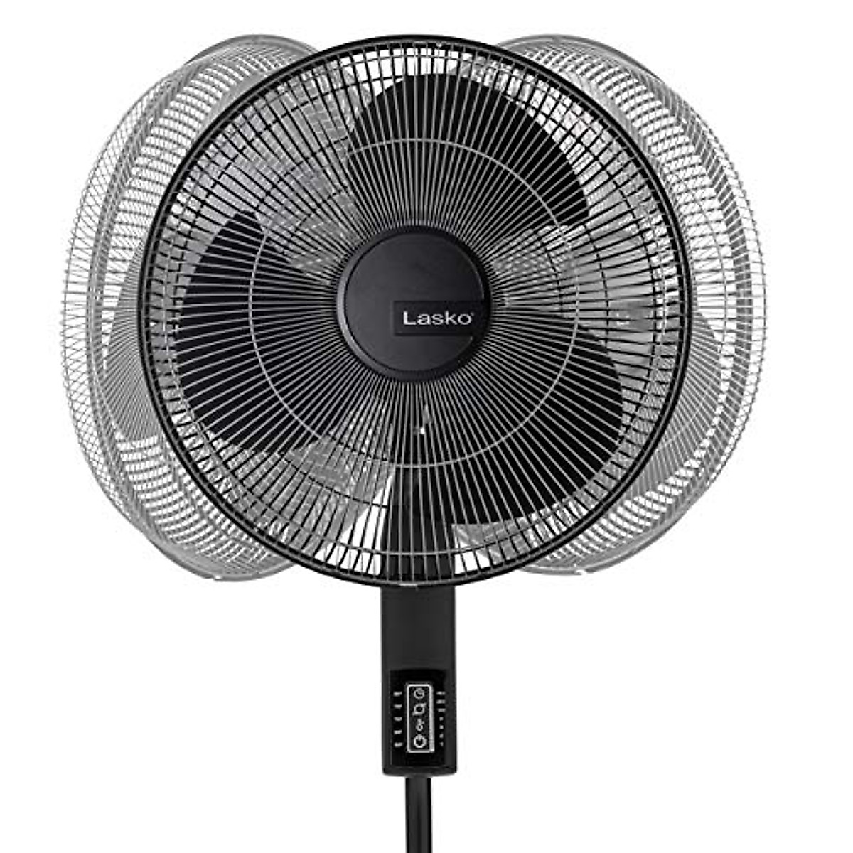 Lasko Oscillating Pedestal Fan, Thermostat, Adjustable Height, Remote Control, Timer, 4 Speeds, for Bedroom, Living Room, Office & Dorm, 16", Black, S16612