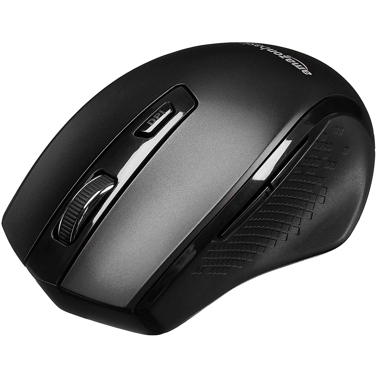 Amazon Basics Ergonomic Wireless PC Mouse - DPI Adjustable - Black & Gaming Computer Mouse Pad - Black
