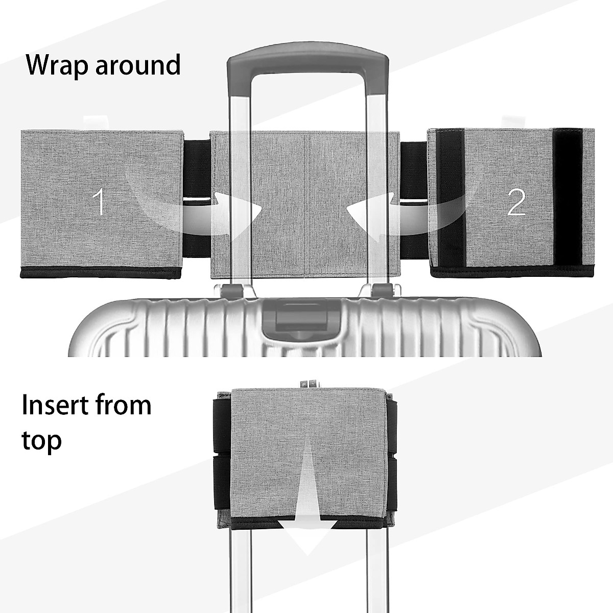 Perilogics Luggage Travel Cup Holder Attachment for Suitcase Drink, Coffee Mug, Bottle Caddy. Traveler Carry on Hands Free Accessory. Ideal for Frequent Travelers or Flight Attendants Gift.