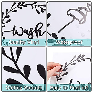 Laundry Room Vinyl Wall Decal Wash Dry Vinyl Laundry Stickers Laundry The Never Ending Story Decal Washer Stickers Quote Wall Art Stickers for Home Apartment Washing Machine (Black Printing)