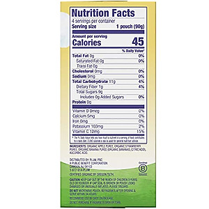 Plum Organics Applesauce, Strawberry & Banana, 3.17 Oz, 4 Ct