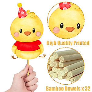 32pcs Farm Animal Centerpiece Sticks Farm Birthday Party Centerpiece Decorations Farm Theme Table Toppers for Barnyard Birthday Barn Party Baby Shower Supplies