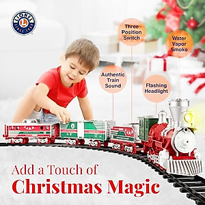 Lionel Trains Set North Pole Express Holiday Train 29 Piece Set with Water Vapor Smoke Effect, Working Headlight, Horn and Bell Sounds