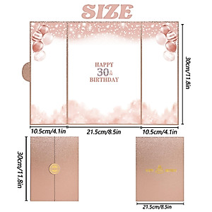 Trgowaul 30th Birthday Decorations for Women Guest Book Alternative Pink Rose Gold Happy 30th Birthday Signature Book, 30 Years Old Bday Signature Board 30th Birthday Party favor 30 Birthday Card Sign