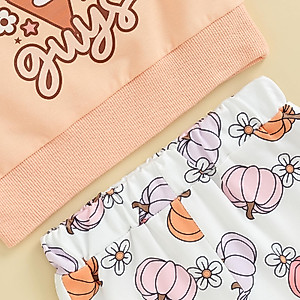 Thanksgiving Outfit for Toddler Baby Girl Pumpkin Pie Crewneck Shirts Sweatshirt Pants Thanksgiving Clothes (Pink -Pies before guys, 2-3 Years)