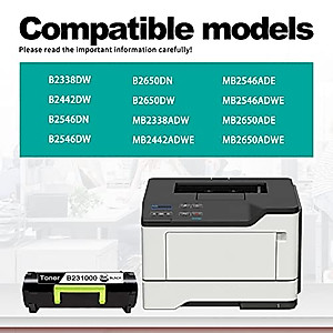 (2 Pack, Black) B2338 B231000 Compatible Toner Cartridge Replacement for B2338dw B2442dw B2546dn B2546dw B2650dn B2650dw MB2338adw MB2546adwe Printer Toner Cartridge, by Sold XENONK