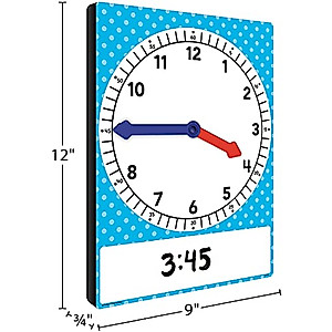 Teacher Created Resources Magnetic Foam Geared Clock, Large (20710),Multi