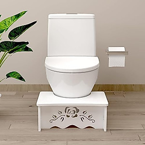 Fanwer Squatting Toilet Stool - Poop Stool for Bathroom, Toilet Potty Stool, Wood-Plastic Composite, 7 Inch, Bathroom Stool for Adults, Elderly