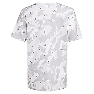 adidas Boys' Little Short Sleeve Cotton Camo Print T-Shirt, White, 7