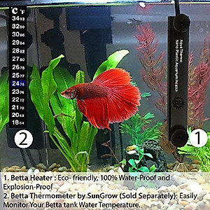 SunGrow Turtle & Frog Heater, 10W, Cat & Dog Heated Water Bowl, Bird Fountain Deicer, Chicken & Horse Water Dispenser, Quail, Goose Waterer Bucket, Submersible Aquarium Heater Small Tanks