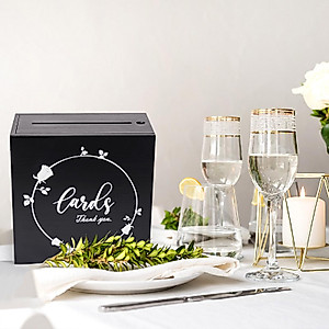 Wedding Card Box, Party Card Box with Handle, Rustic Wooden Envelope Box, For wedding celebration, birthday, graduation, baby shower blessing card storage