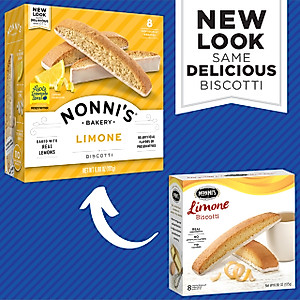 Nonni's Limone Biscotti Italian Cookies - 2 Boxes Lemon Cookies - Biscotti Individually Wrapped Cookies - Lemon Italian Biscotti Cookies w/White Icing - All Natural Ingredients - Kosher - 6.88 oz