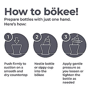 Ingenuity Bokee Baby Bottle Holder Hands Free – One-Hand Bottle or Sippy Cup Prep for Infant to Toddler, Green-Blue