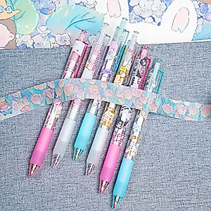 Eiodlulu Anime Gel Ink Pens 6 Pcs Cat Cute Kawaii School Supplies Set Ballpoint Pens For Students Teen Girls Gift Black 0.5mm